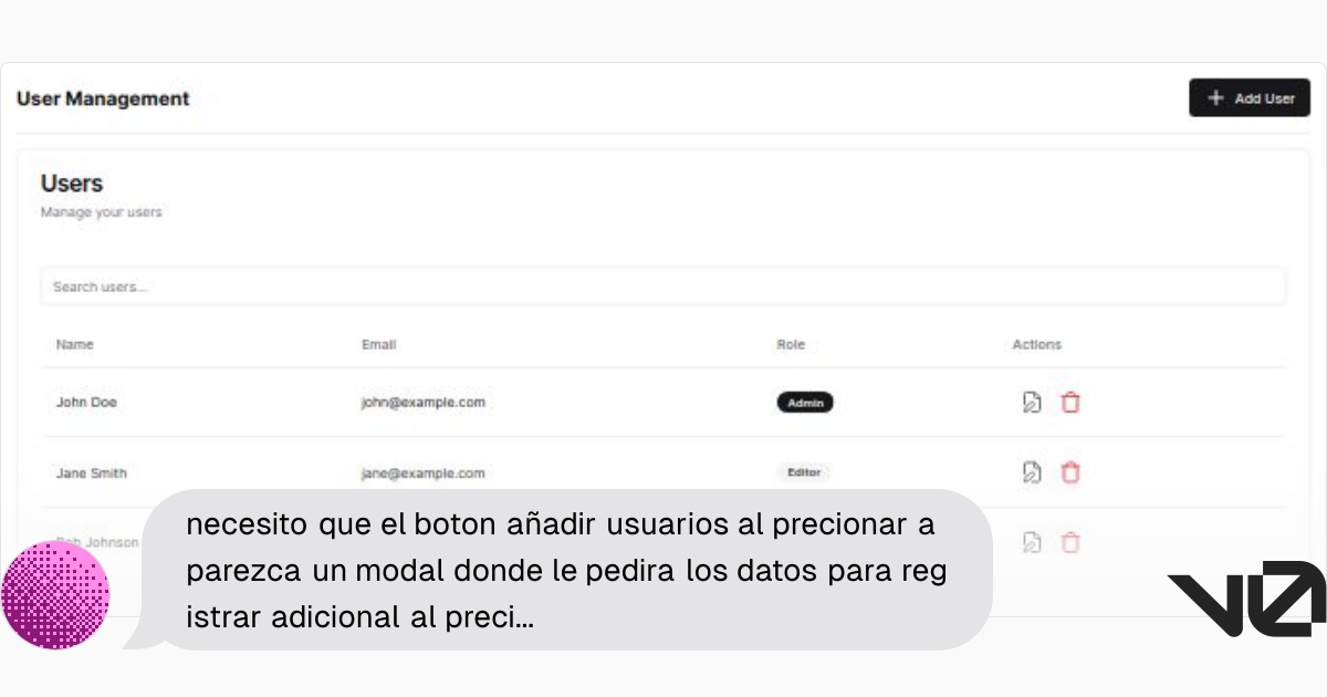 necesito que el boton añadir usuarios al precionar aparezca un modal ...