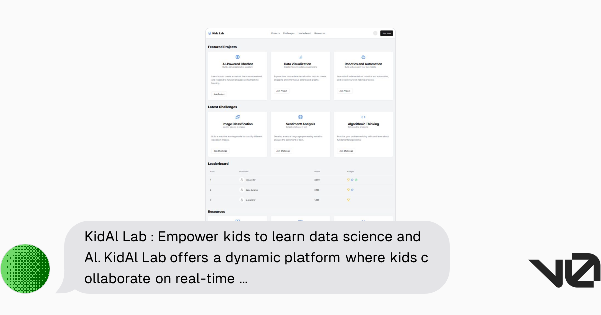 KidAl Lab : Empower kids to learn data science and Al. KidAl Lab offers ...