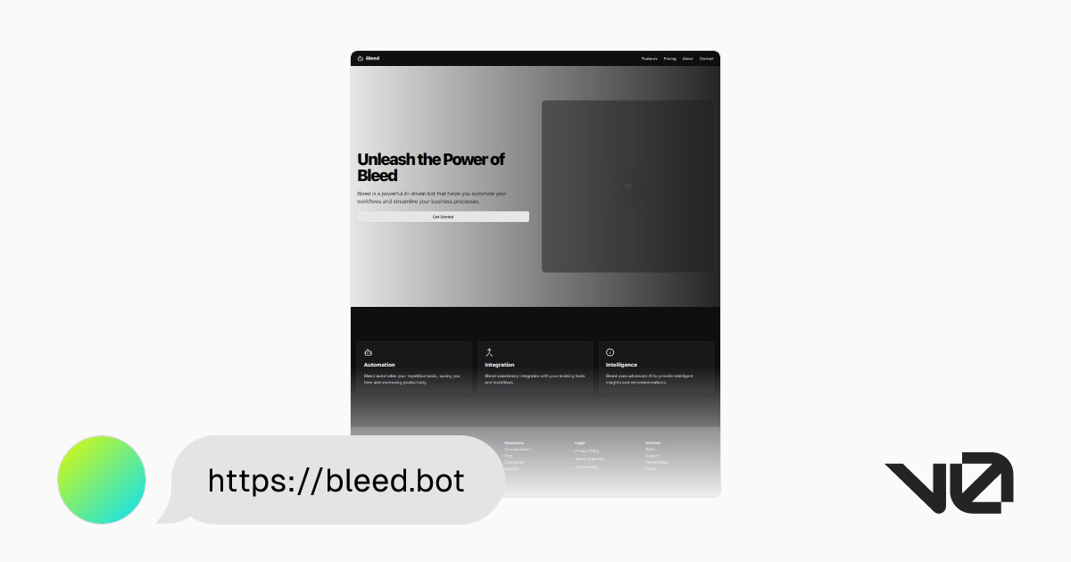 https://bleed.bot | A shadcn/ui and v0 generation - v0
