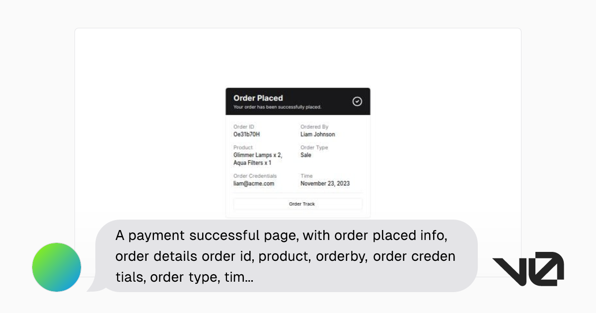 A payment successful page, with order placed info, order details order ...