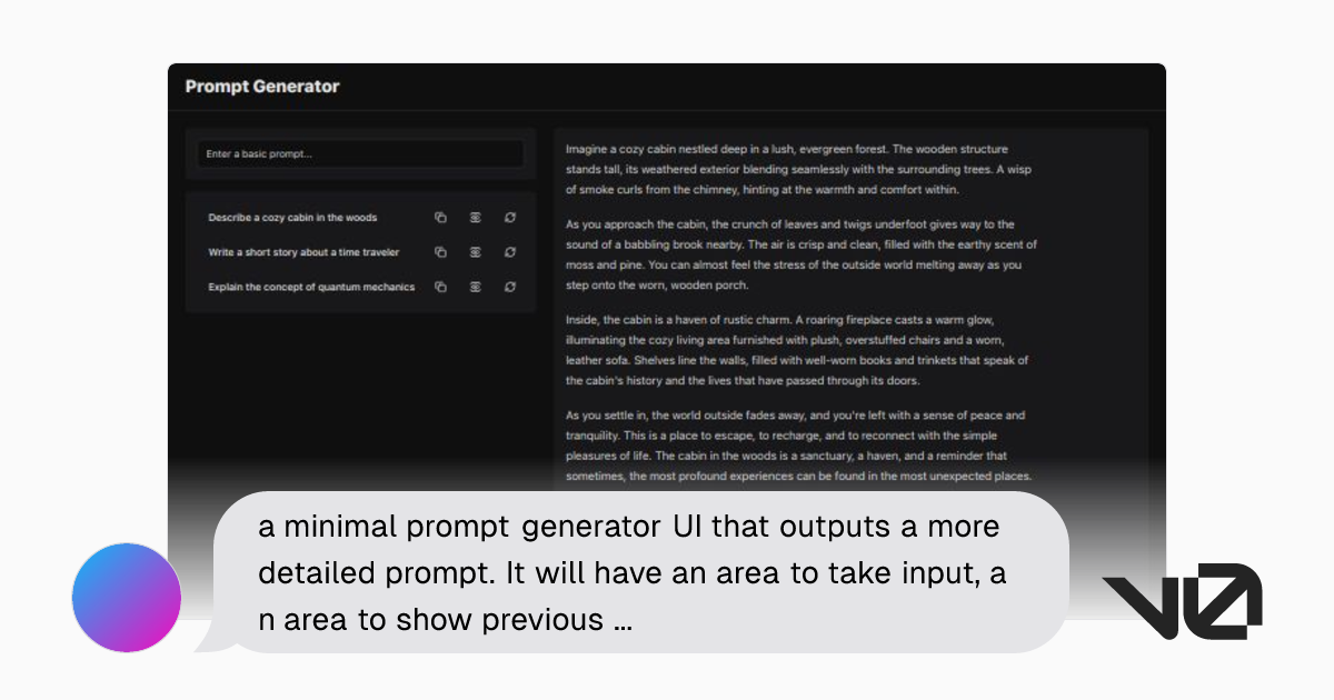 a minimal prompt generator UI that outputs a more detailed prompt. It ...