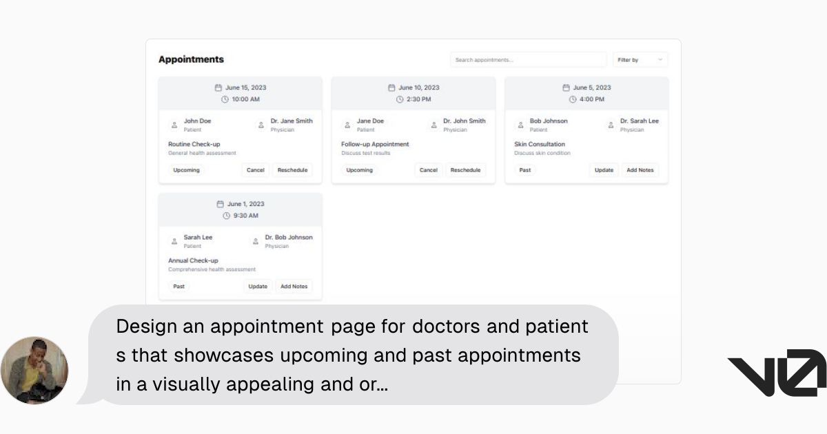 Design an appointment page for doctors and patients that showcases ...