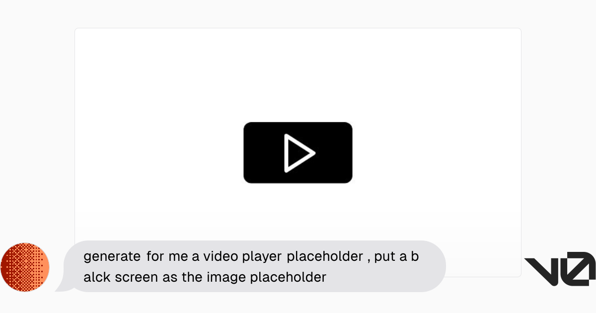 generate for me a video player placeholder , put a balck screen as the ...