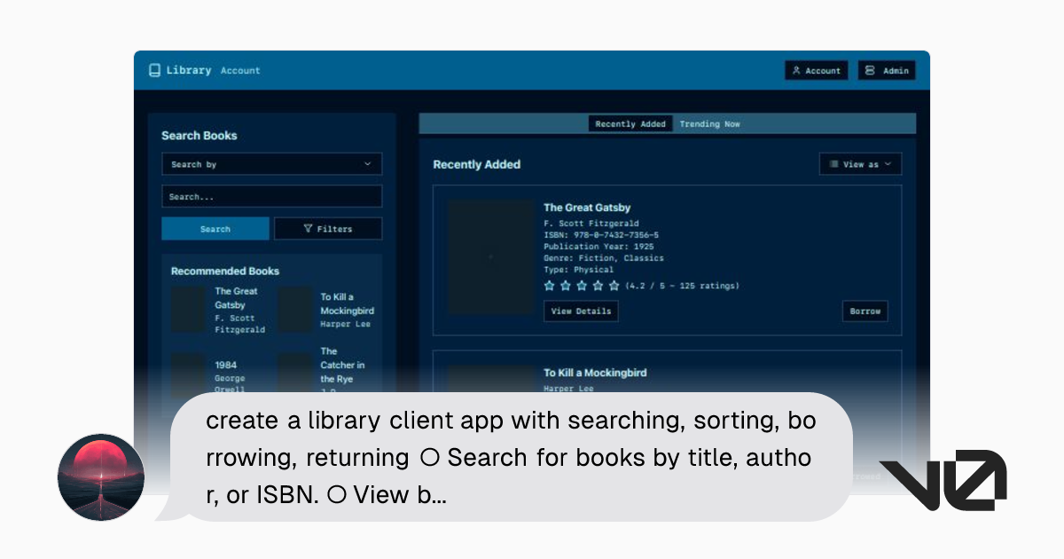 create a library client app with searching, sorting, borrowing, returning Search for books by ...
