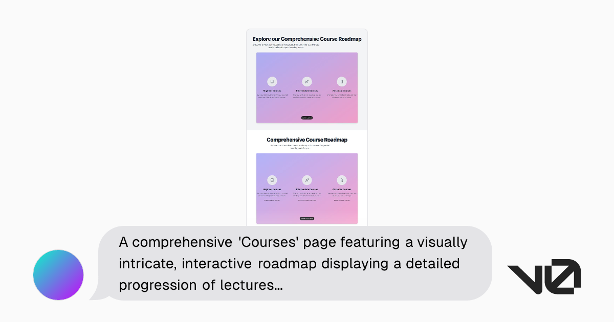 A comprehensive 'Courses' page featuring a visually intricate, interactive roadmap displaying a ...