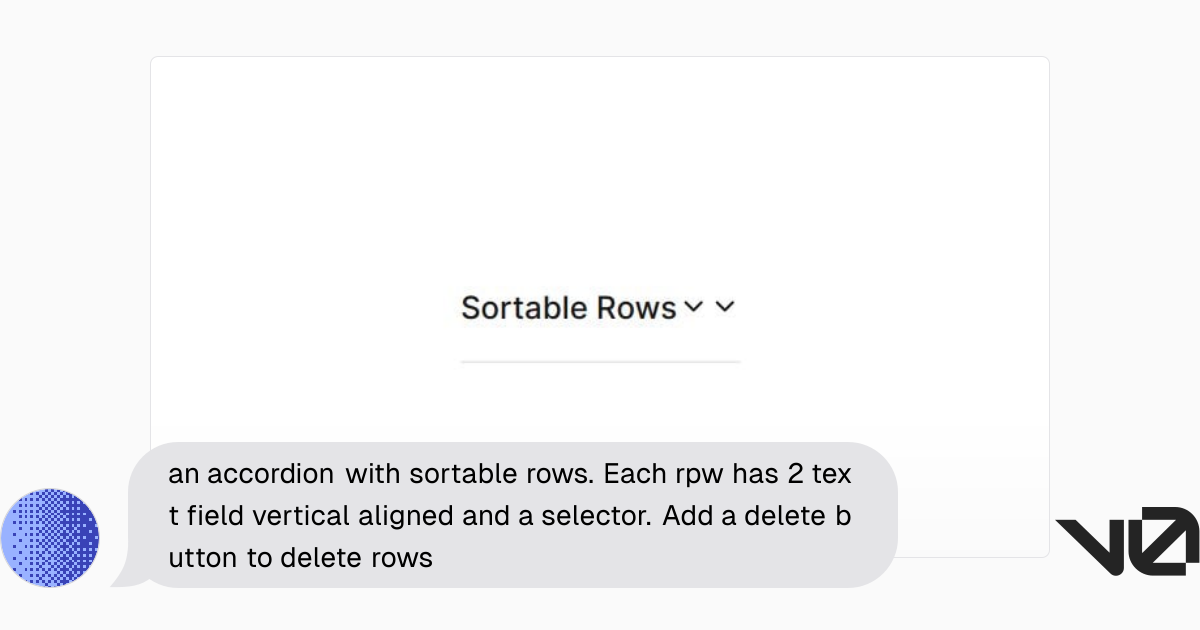 an accordion with sortable rows. Each rpw has 2 text field vertical ...