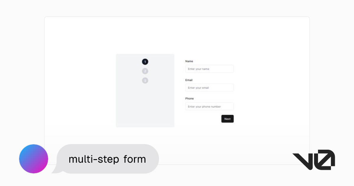 multi-step form | A shadcn/ui and v0 generation - v0