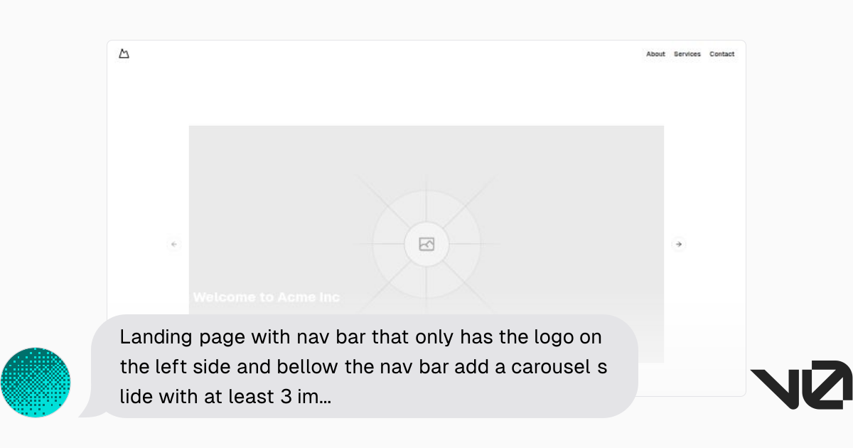 Landing page with nav bar that only has the logo on the left side and ...