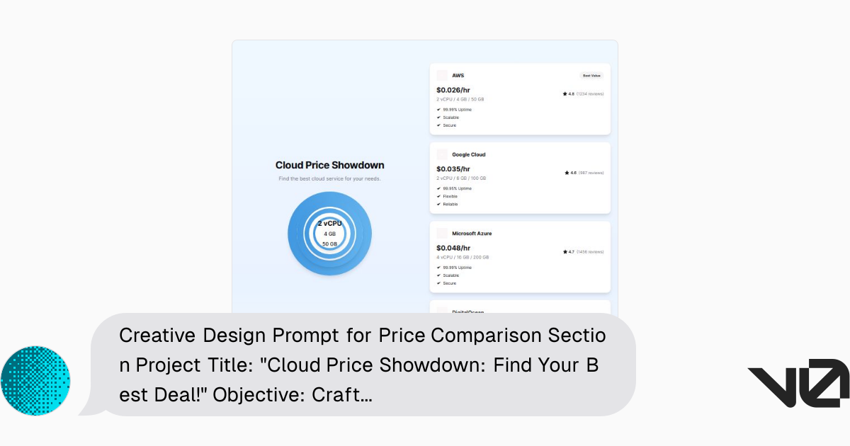 Creative Design Prompt for Price Comparison Section Project Title ...
