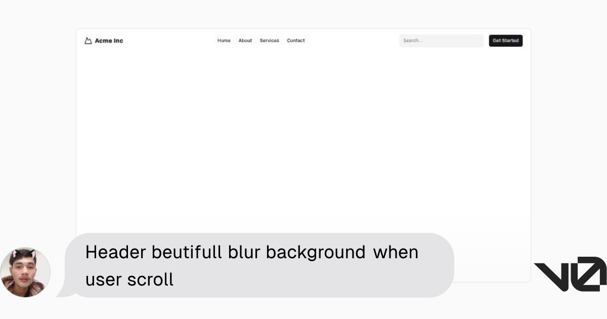 Header beutifull blur background when user scroll | A shadcn/ui and v0 ...