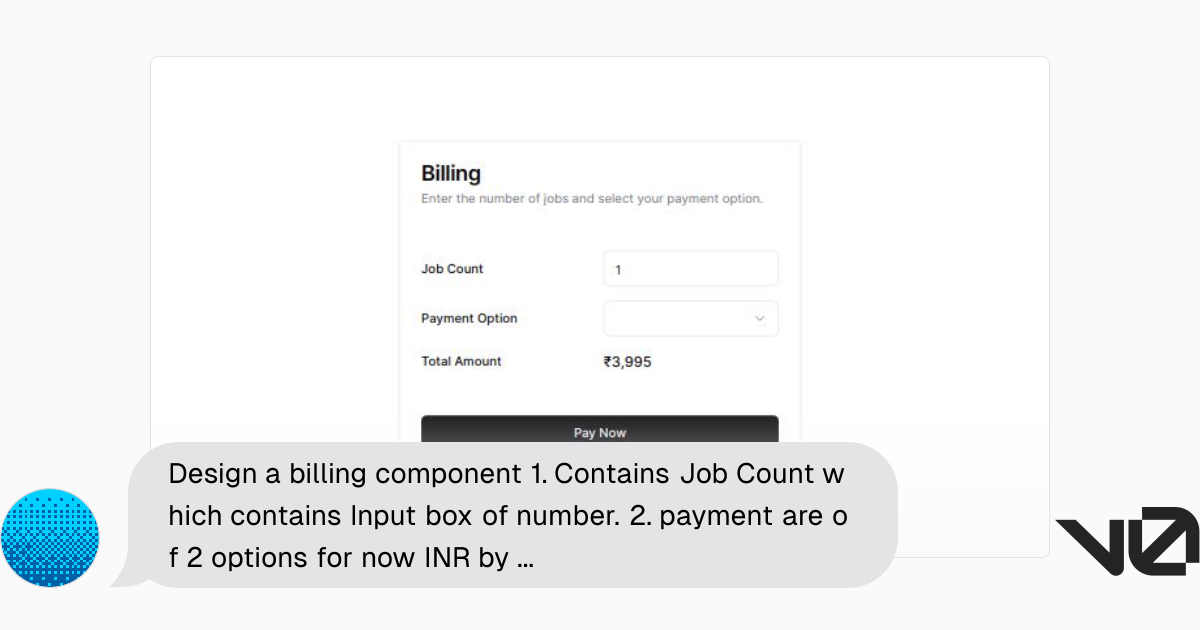 Design a billing component 1. Contains Job Count which contains Input ...