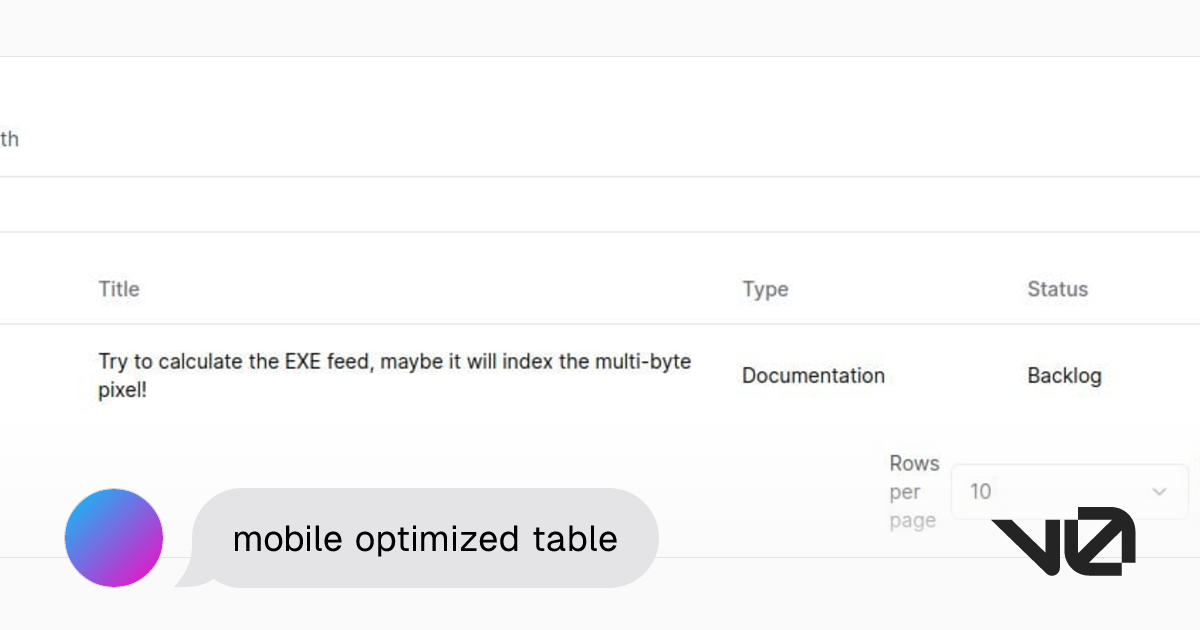 mobile optimized table | A shadcn/ui and v0 generation - v0