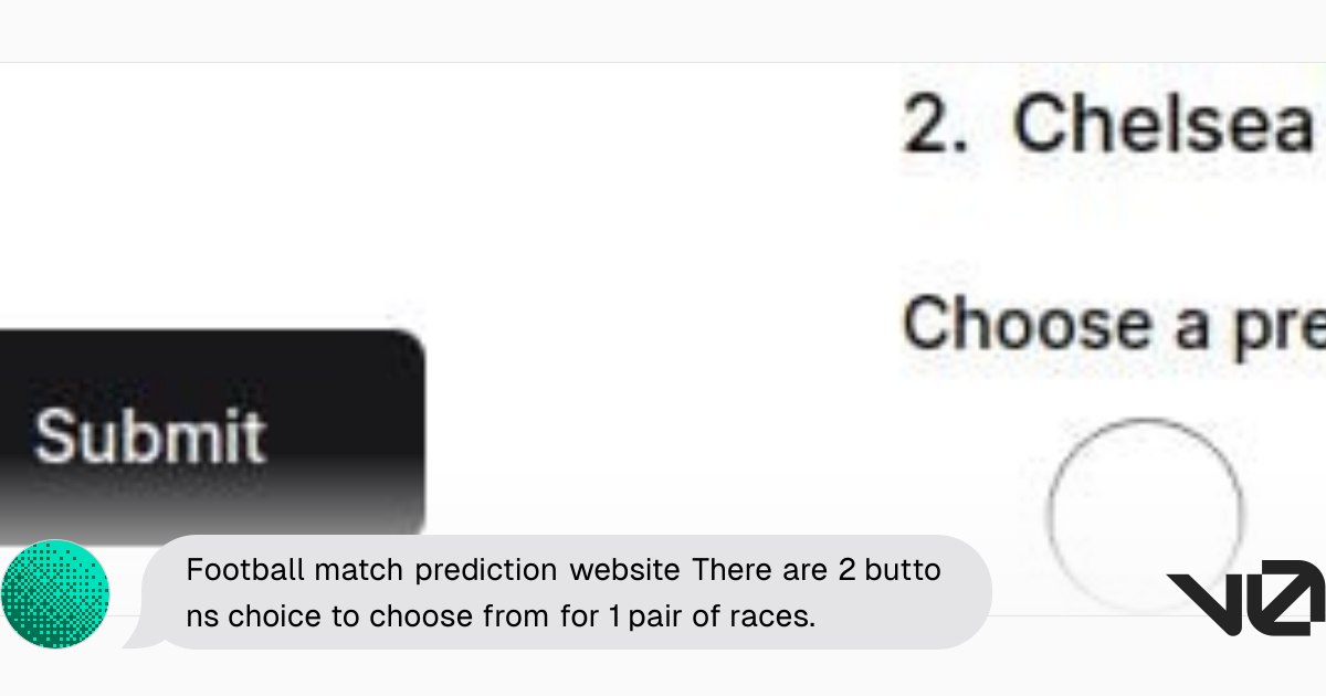 Football match prediction website There are 2 buttons choice to choose ...