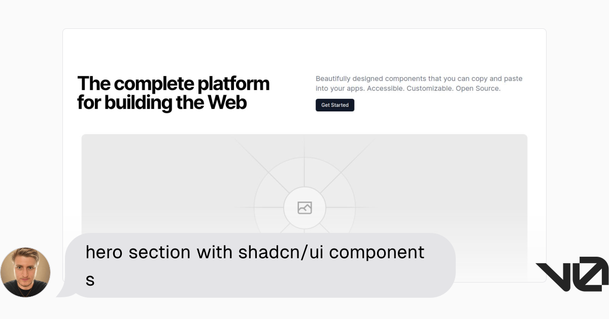 hero section with shadcn/ui components | A shadcn/ui and v0 generation - v0
