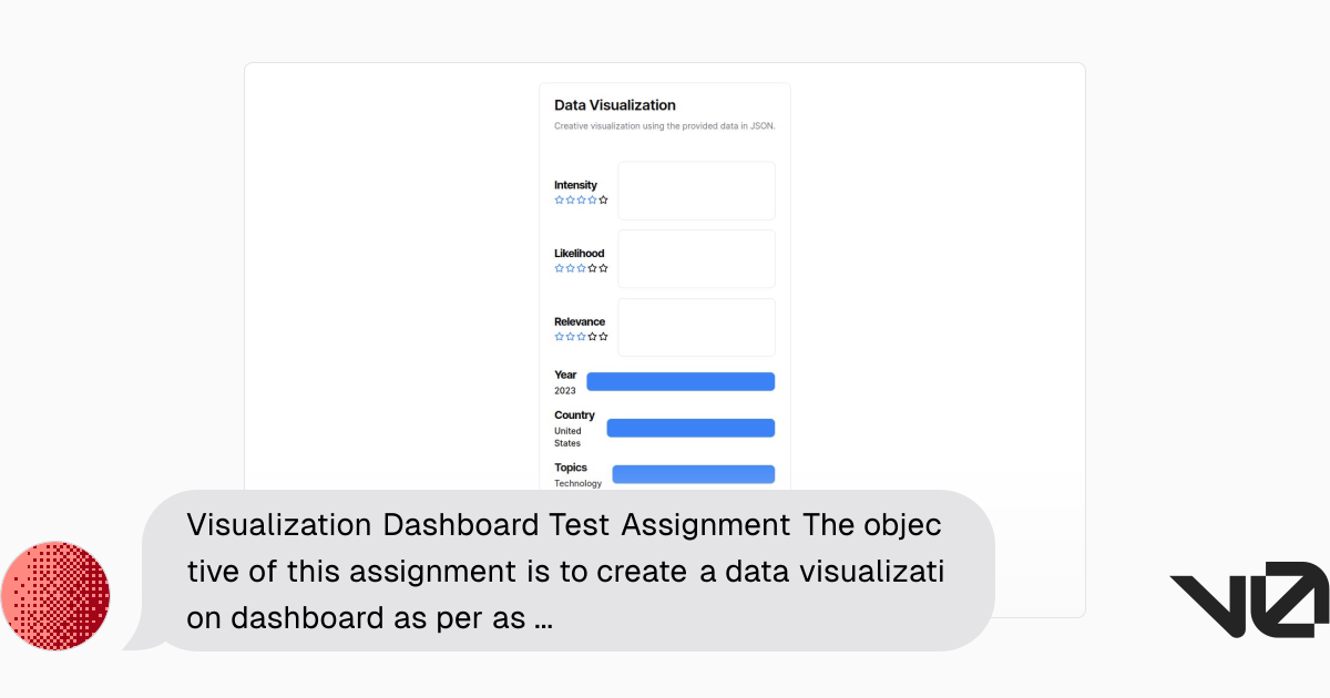 Visualization Dashboard Test Assignment The objective of this ...